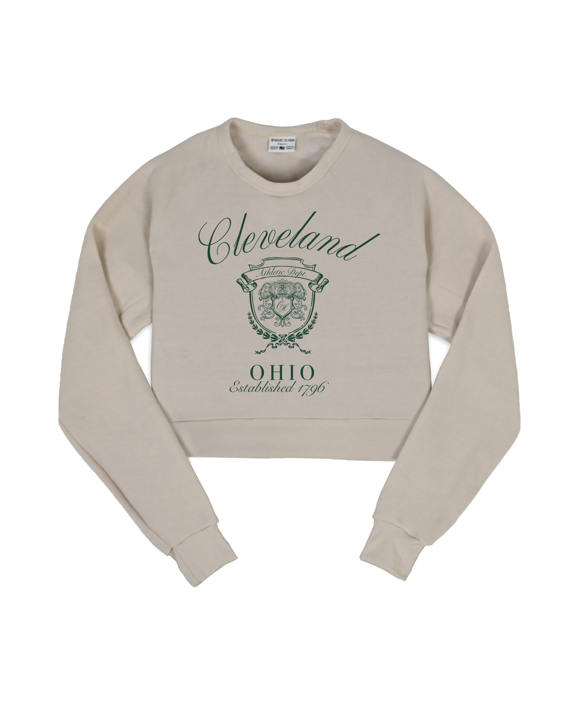 Cleveland Athletic Dept Navy Crop Sweatshirt | Where I'm From
